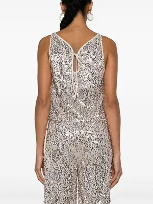 ROTATE BY BIRGER CHRISTENSEN Sequinned Mesh Tank Top