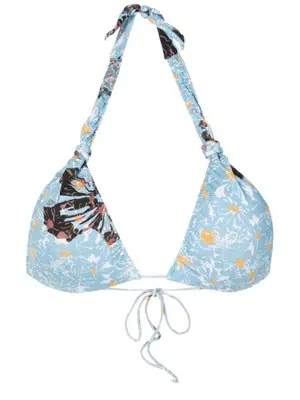 CLUBE BOSSA Floral-print Bikini Top - Blue