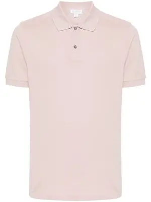 Sunspel Short-sleeve Cotton Polo Shirt - Pink