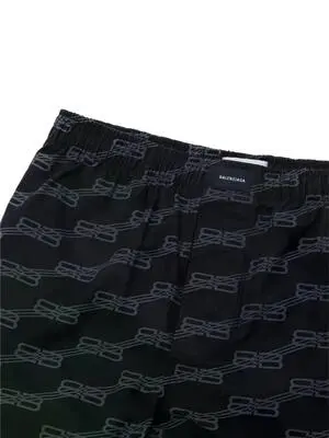 Balenciaga Bb Monogram Cotton Poplin Shorts