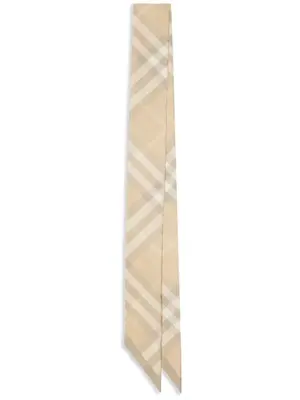 Burberry Check Silk Scarf - Neutrals