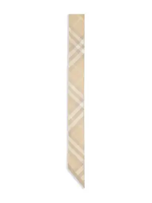Burberry Check Silk Scarf - Neutrals