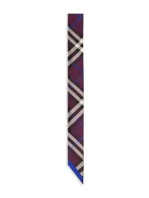 Burberry Nova Check Silk Scarf - Purple