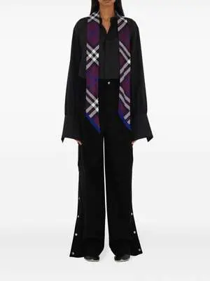 Burberry Nova Check Silk Scarf - Purple