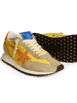 GOLDEN GOOSE Marathon Sneakers With Orange Star Detail - Yellow