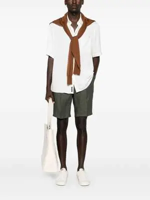 BRIGLIA 1949 Olbias Pleat-detail Linen Shorts