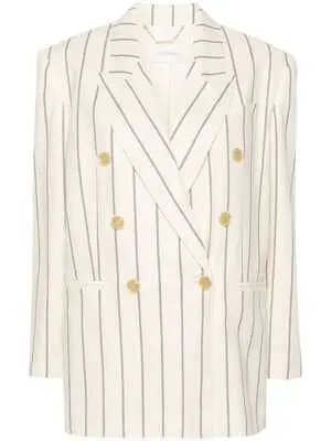 Zimmermann Pinstriped Double-breasted Blazer - Neutrals
