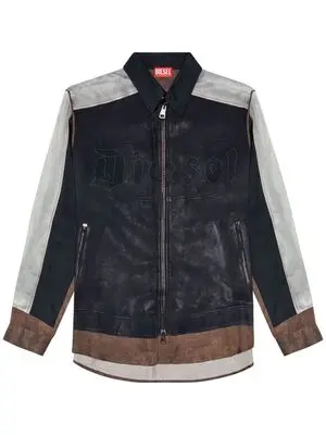 DIESEL® Logo-print Zip-up Shirt