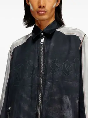 DIESEL® Logo-print Zip-up Shirt