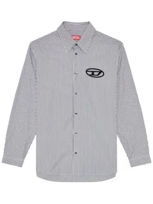 DIESEL® S-simply-e Striped Cotton Shirt - Black