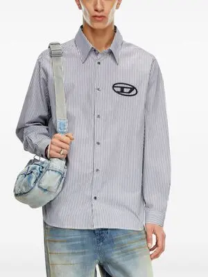 DIESEL® S-simply-e Striped Cotton Shirt - Black