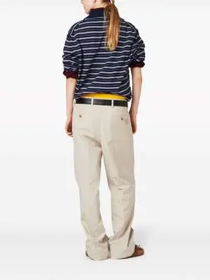 Miu Miu Logo-print Striped Polo Top