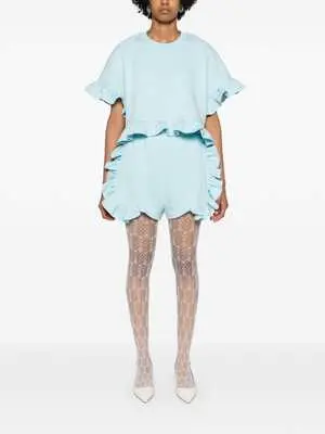 IOANA CIOLACU Ruffled Shorts - Blue