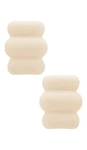 JULIETTA Barrel Clip-on Earrings - White