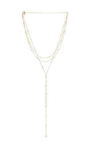 Ettika Dreams Layered Lariat Necklace - Pearl