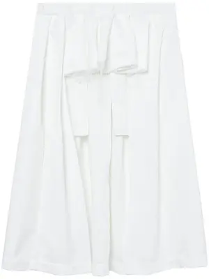 BLACK COMME DES GARÇONS Ruffle-detail Pleated Midi Skirt - White