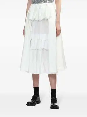 Comme Des Garçons Ruffle-detail Pleated Midi Skirt