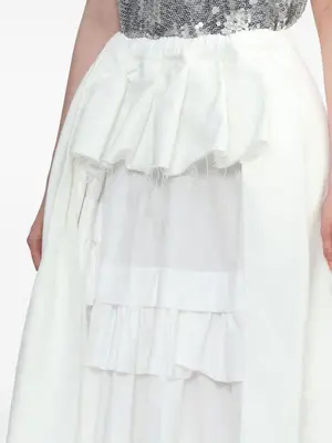 Comme Des Garçons Ruffle-detail Pleated Midi Skirt