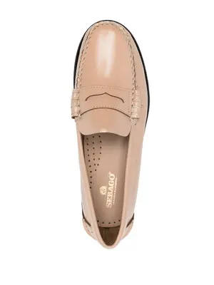SEBAGO Stacked-heel Leather Loafers - Neutrals