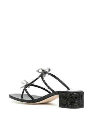 Rene Caovilla Caterina 40mm Leather Sandals - Black
