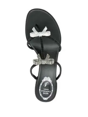 Rene Caovilla Caterina 40mm Leather Sandals - Black