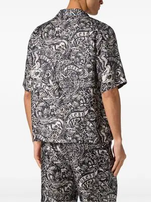 Philipp Plein Tattoo Short-sleeve Silk Shirt