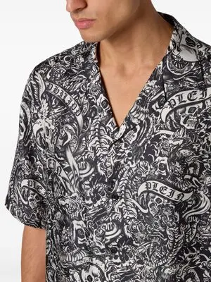 Philipp Plein Tattoo Short-sleeve Silk Shirt
