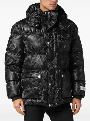 Philipp Plein Camouflage-print Puffer Jacket - Black