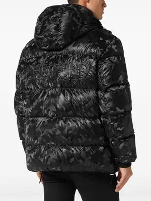 Philipp Plein Camouflage-print Puffer Jacket - Black