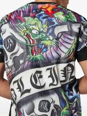 Philipp Plein Tattoo-print Cotton T-shirt