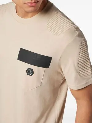 Philipp Plein Logo-appliqué Cotton T-shirt - Neutrals