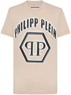 Philipp Plein Logo-print Cotton T-shirt - Neutrals