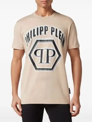 Philipp Plein Logo-print Cotton T-shirt - Neutrals