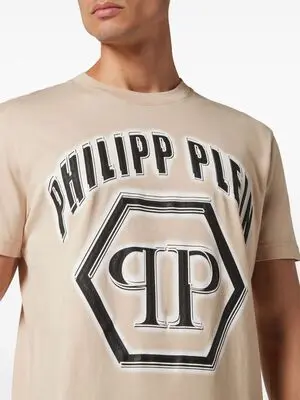 Philipp Plein Logo-print Cotton T-shirt - Neutrals