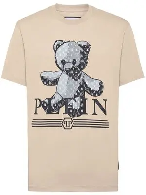 Philipp Plein Teddy Bear Cotton T-shirt - Neutrals