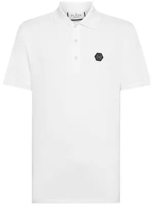 Philipp Plein Skull-print Cotton Polo Shirt - White