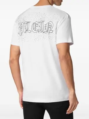 Philipp Plein Crystal-embellished Cotton T-shirt - White