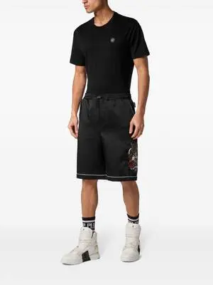 Philipp Plein Tattoo-print Satin Shorts