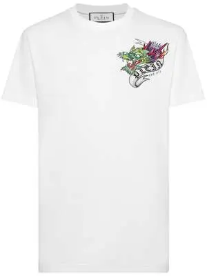 Philipp Plein Tattoo-print Cotton T-shirt - White