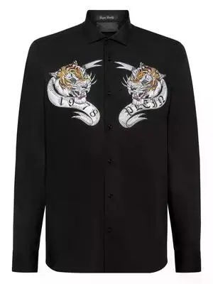 Philipp Plein Tiger-print Embellished Shirt