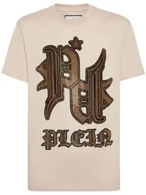 Philipp Plein Tattoo Rhinestone-embellished T-shirt - Neutrals