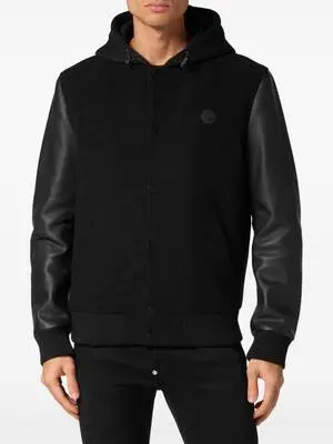 Philipp Plein Logo Appliqué Hooded Jacket