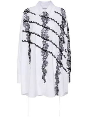 Viktor & Rolf Lace-appliqué Shirt Dress - White