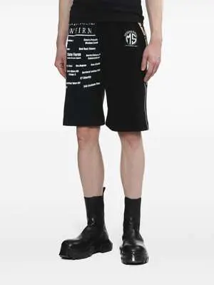 MARINE SERRE Text-print Track Shorts - Black
