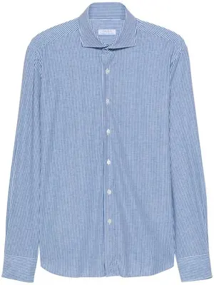 ORIAN Striped Stretch Shirt - Blue