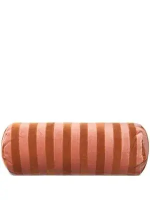 CHRISTINA LUNDSTEEN Bolster Stripe Velvet Cushion - Orange