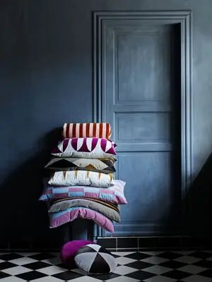 CHRISTINA LUNDSTEEN Bolster Stripe Velvet Cushion