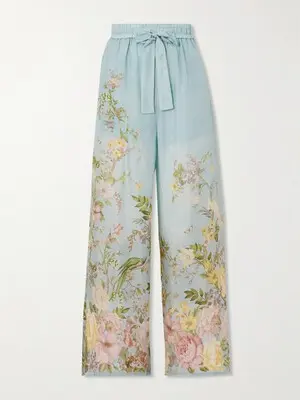 Zimmermann Waverly Printed Silk Straight-leg Pants