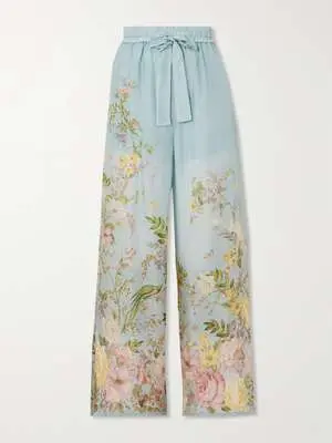 Zimmermann Waverly Printed Silk Straight-leg Pants