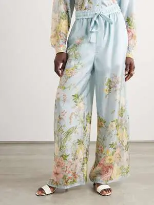 Zimmermann Waverly Printed Silk Straight-leg Pants